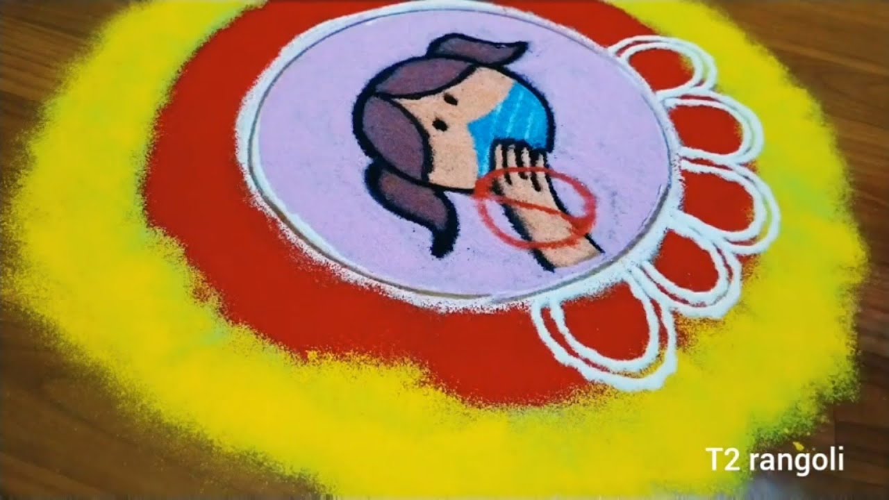 Precautionary methods part 2 for corona virus #rangoli/kolam/muggulu/T2 ...