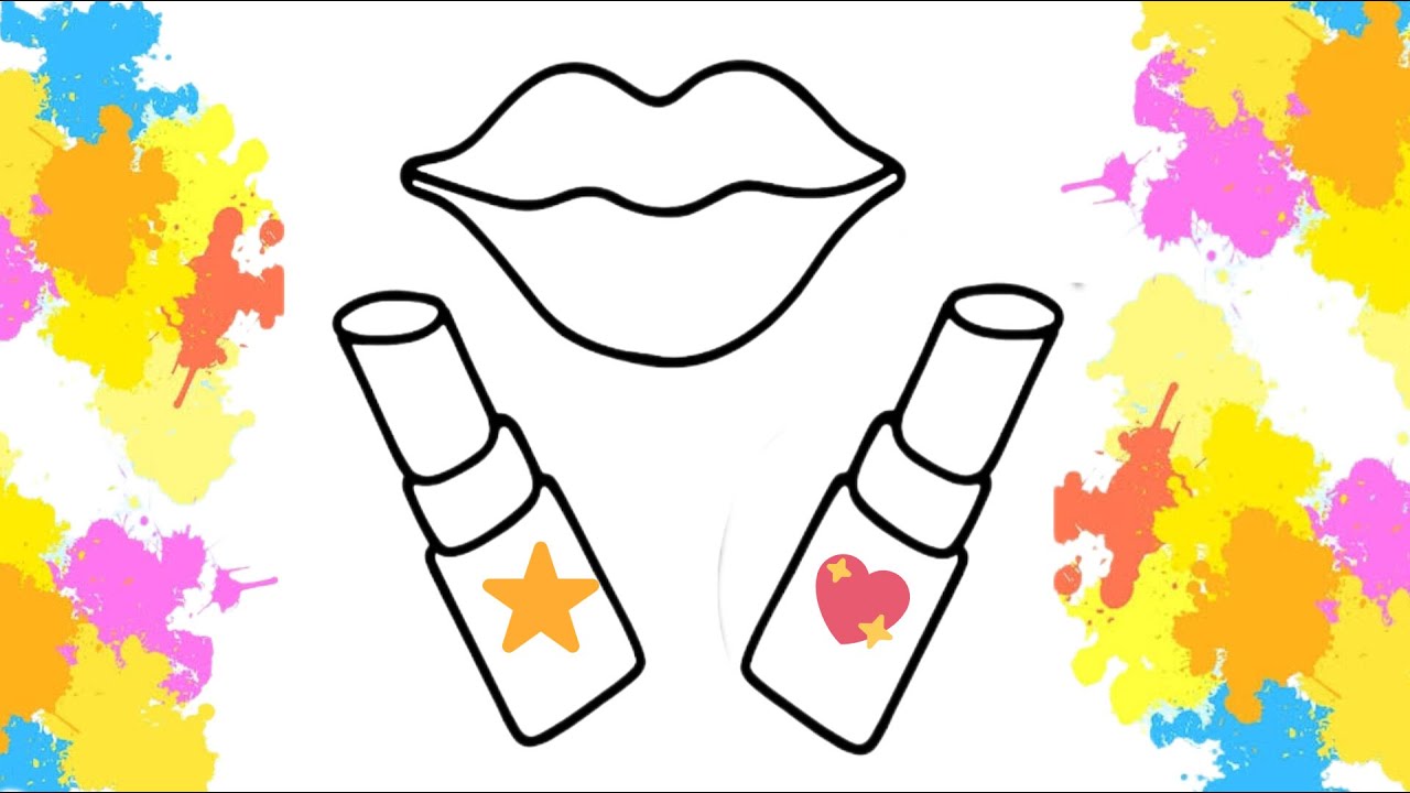 how to draw & colour a lipstick 💄| lipstick drawing | draw a colourful ...