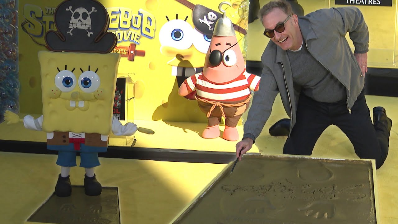 SpongeBob SquarePants Gets Hands and Footprints Cemented in HOLLYWOOD ...