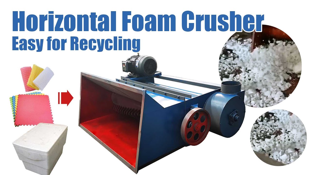 horizontal foam crusher - YouTube