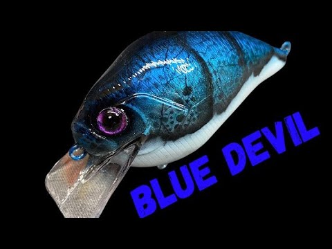 Painting a Custom Crankbait (Blue Devil Craw) - YouTube