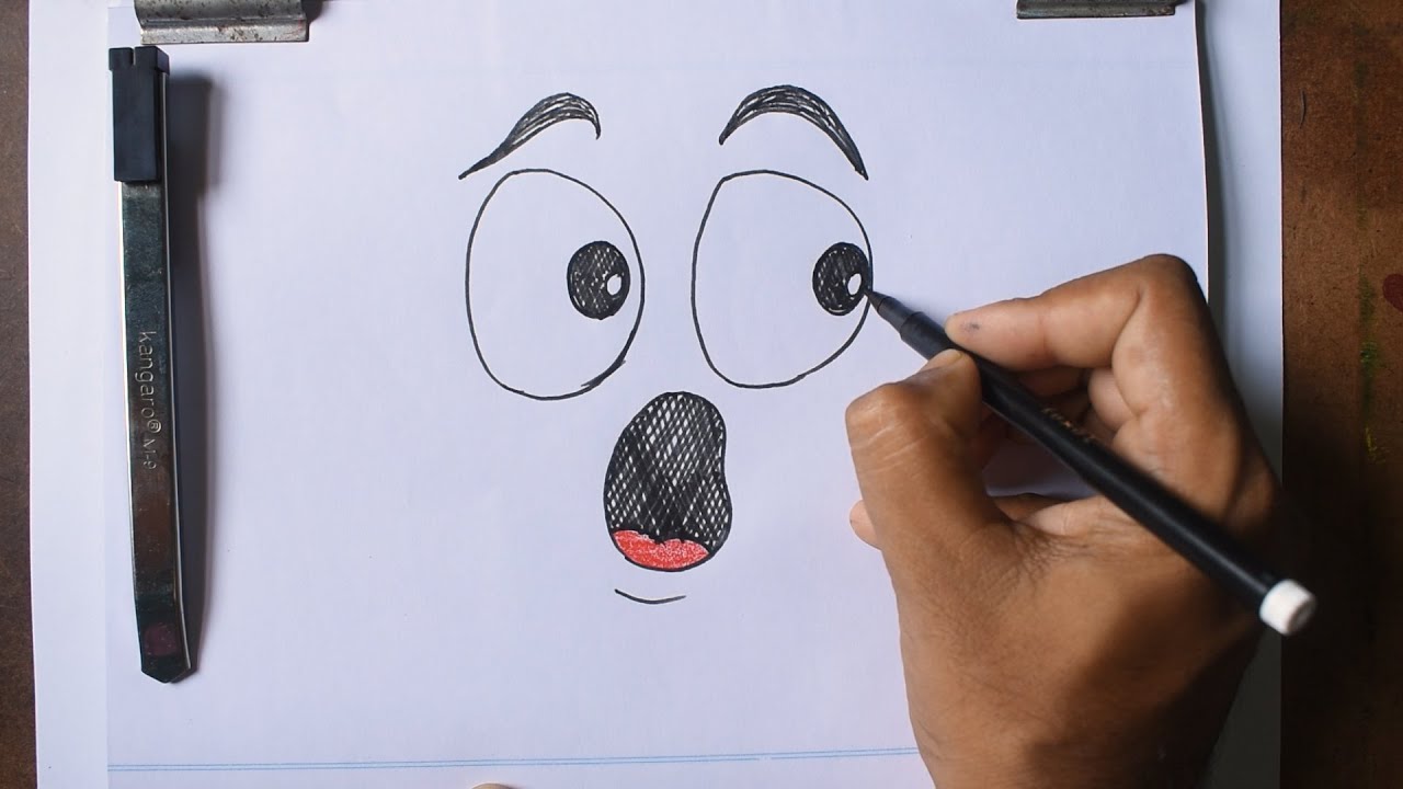 Draw a Shocked Emoji in 2 Minutes! | Easy Sketch Pen Tutorial - YouTube