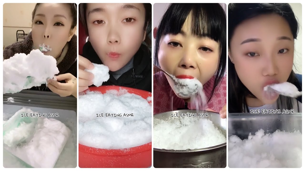 [ASMR] FREEZER FROST EATING & POWDERY ICE EATING & ICE QUEENS 👸🏻 ...