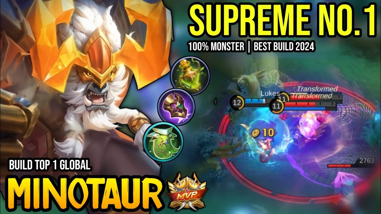 MINOTAUR BEST BUILD 2024 | BUILD TOP GLOBAL MINOTAUR GAMEPLAY | MOBILE ...