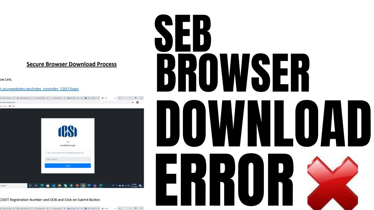 icsi seb browser download error - YouTube