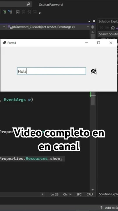 Mostrar y ocultar contraseña C# windows form 🧑‍💻👩‍💻☺️ - YouTube