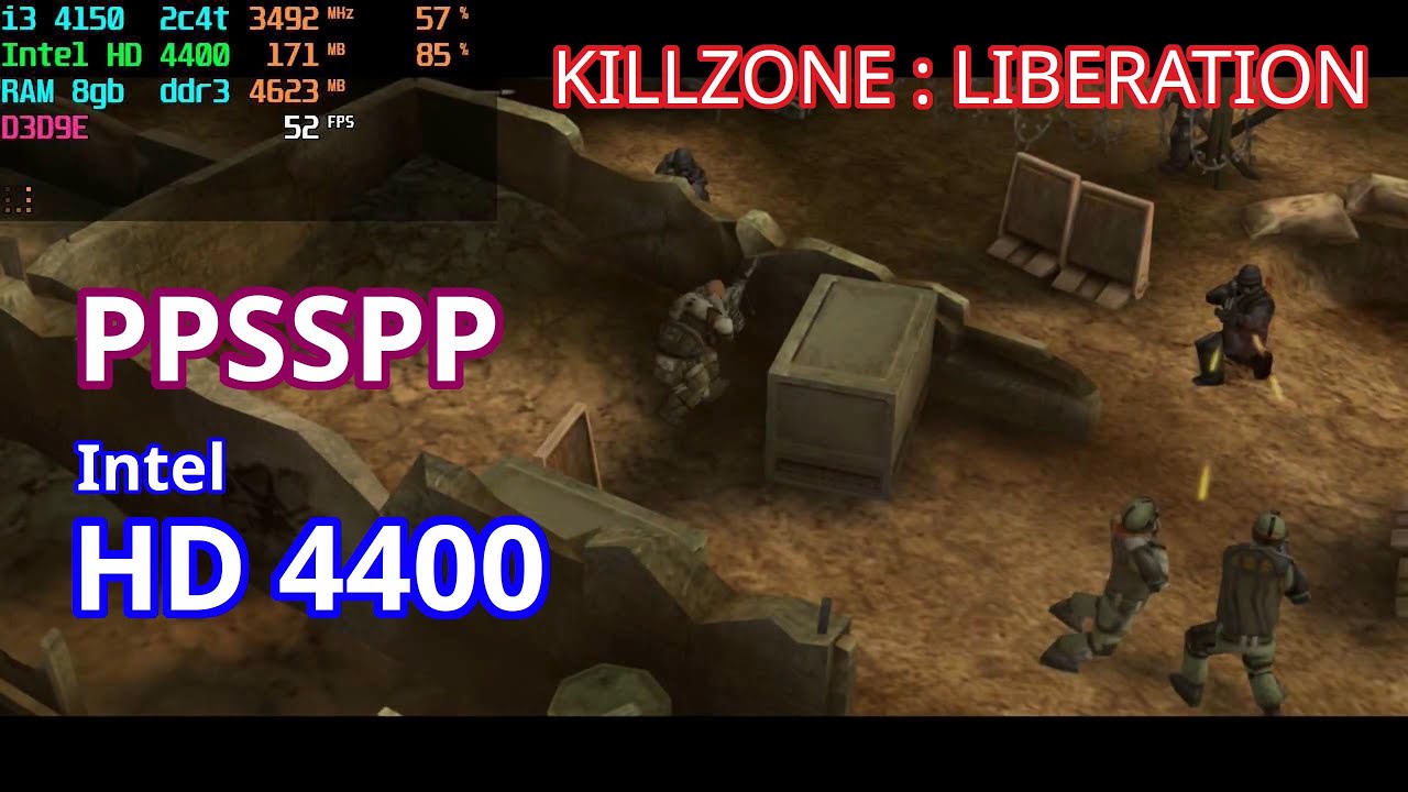 PPSSPP on Intel HD4400 (i3 4th gen) 8GB RAM - Killzone: Liberation PSP ...