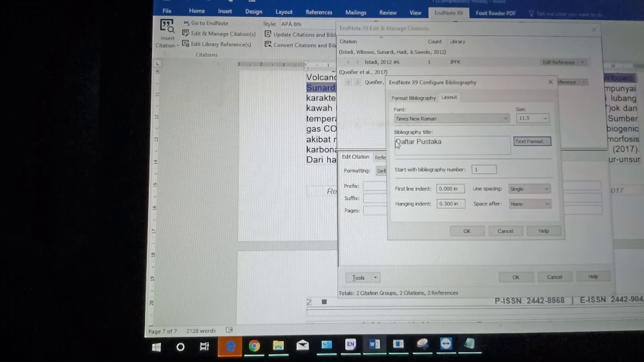 Belajar setting EndNote X9 - YouTube