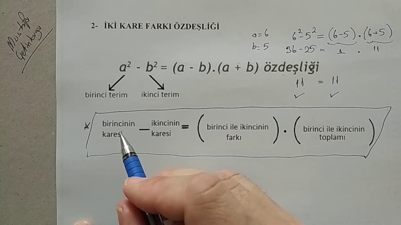 8- İki Kare Farkı - YouTube