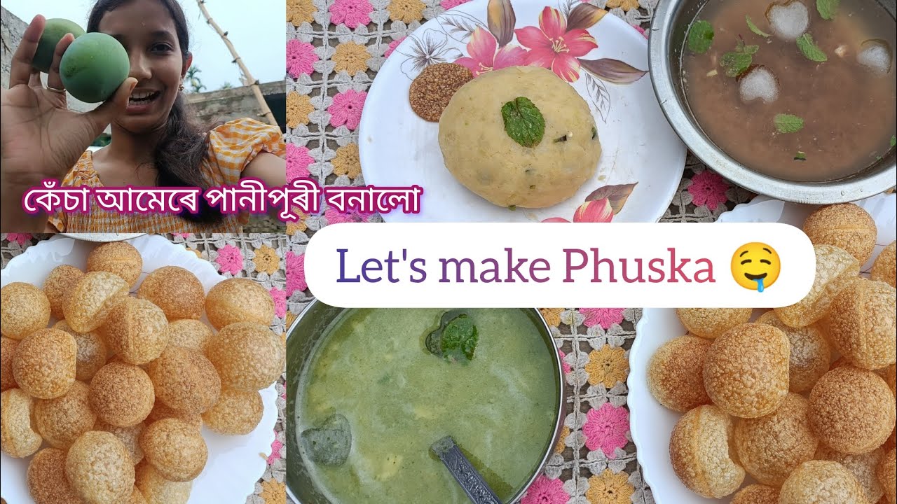 Let's make Phuska 🤤|| কেঁচা আমেৰে পানীপূৰীৰ পানী বনালো || Vlog By ...
