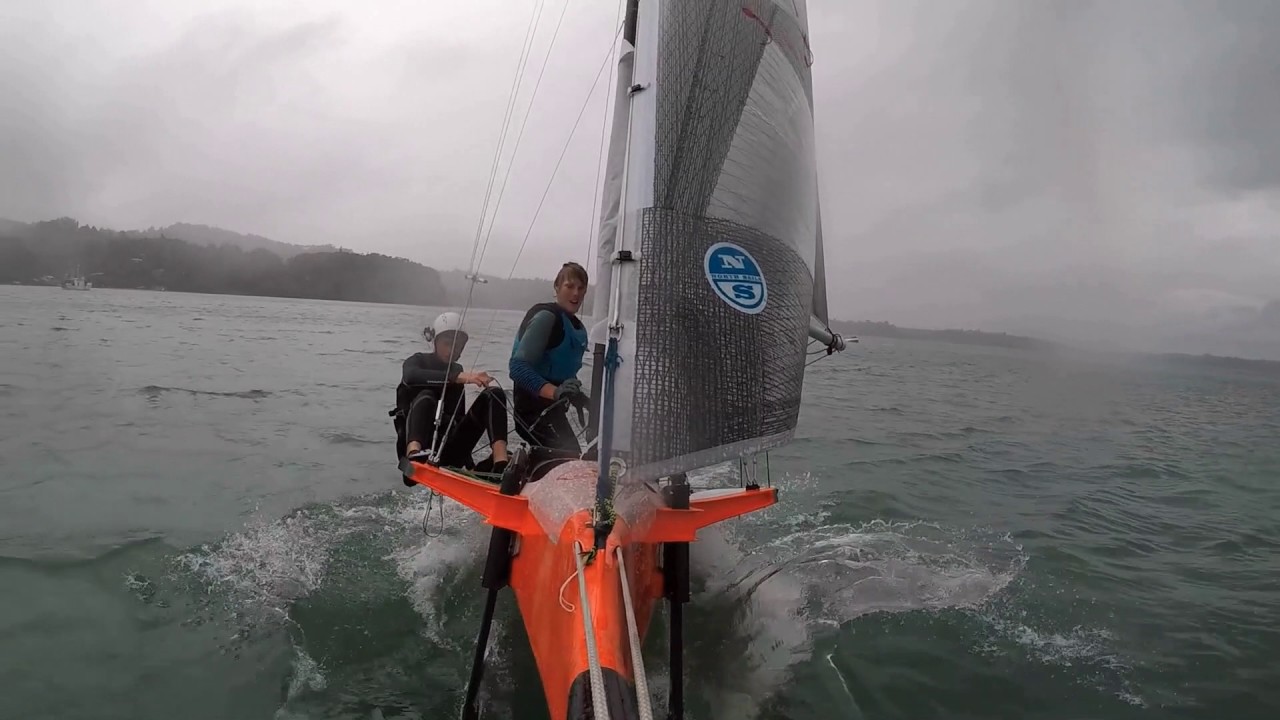 R Class Foiling French Bay, Auckland - YouTube