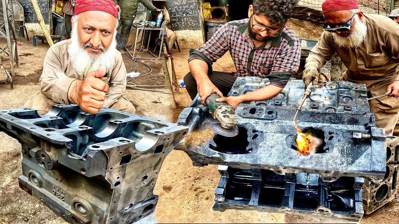 80-year-old man brilliantly restores broken engine block to genuine one ...