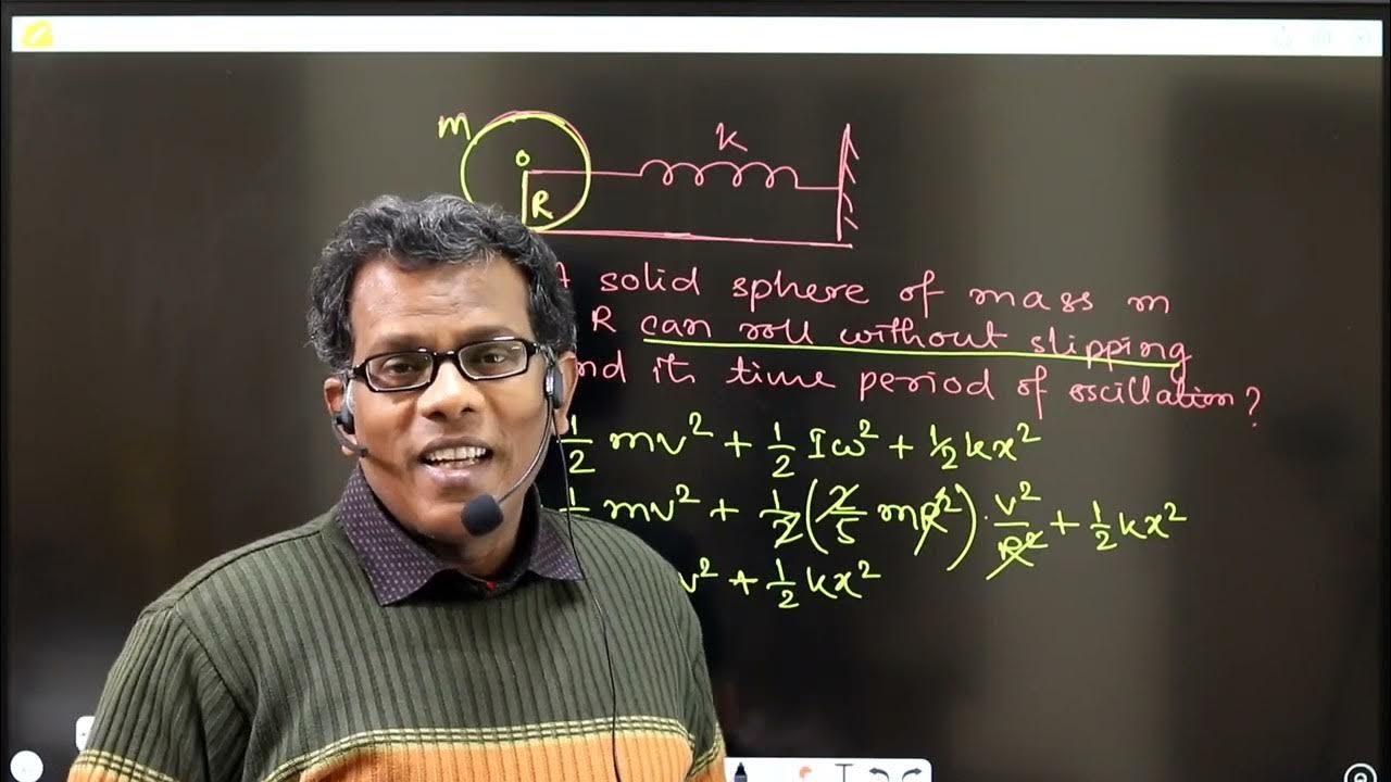 SHM | Solid Sphere - Spring Oscillation | Class 11 Physics | NEET | JEE. - YouTube
