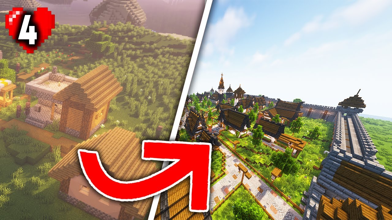I TRANSFORMED a VILLAGE in Minecraft Survival - YouTube