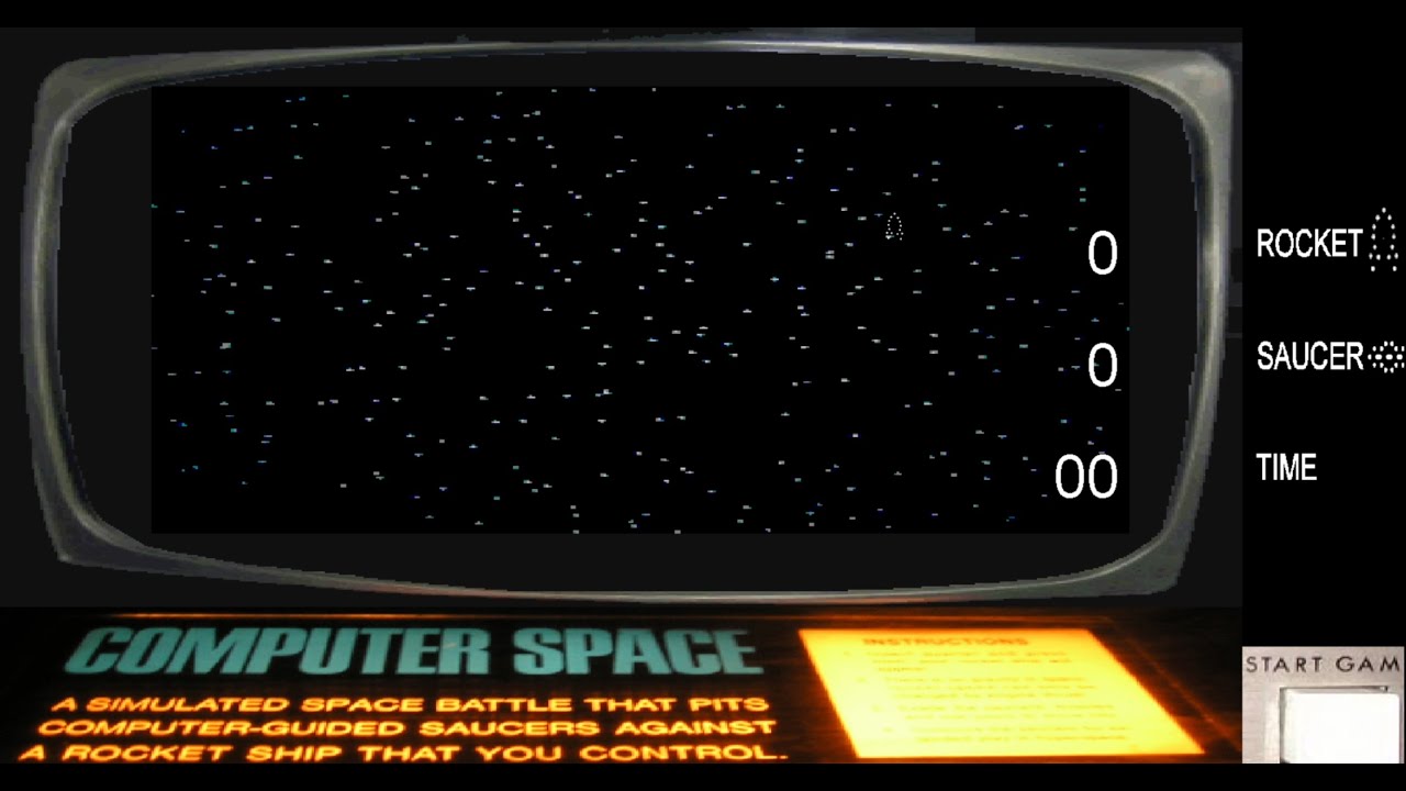 Computer Space (1971): The First Commercial Video Game | Gameplay - YouTube