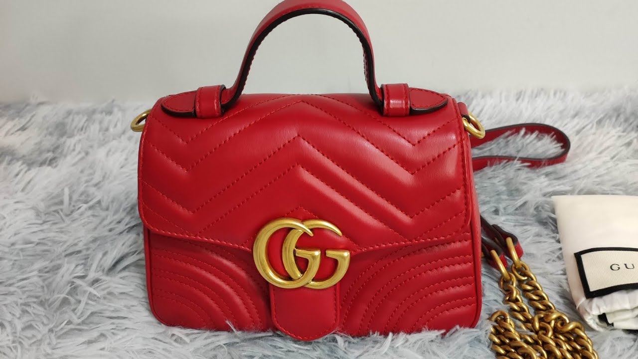 Gucci Marmont Red Top Handle for sale | Follow our Instagram selling ...