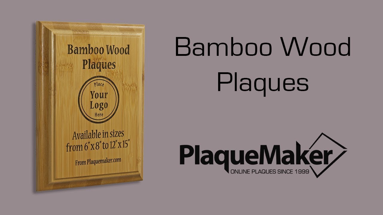Custom Engraved Bamboo Wood Plaques - PlaqueMaker.com - YouTube