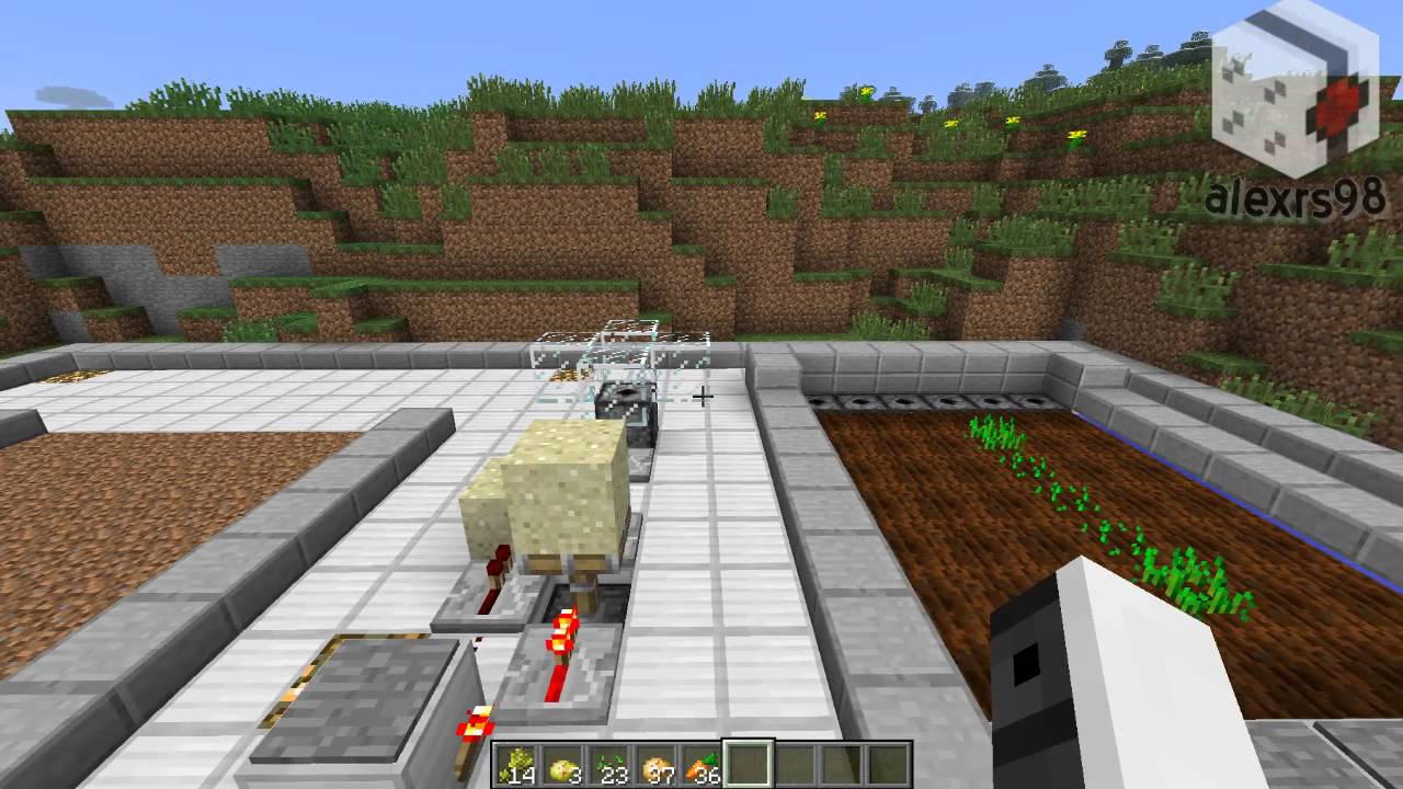 Tutorial de redstone: Granja automatica (Trigo, patata y zanahoria ...