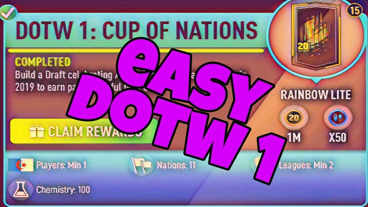 HOW TO COMPLETE DOTW 1: CUP OF NATIONS IN PACYBITS 20 - YouTube