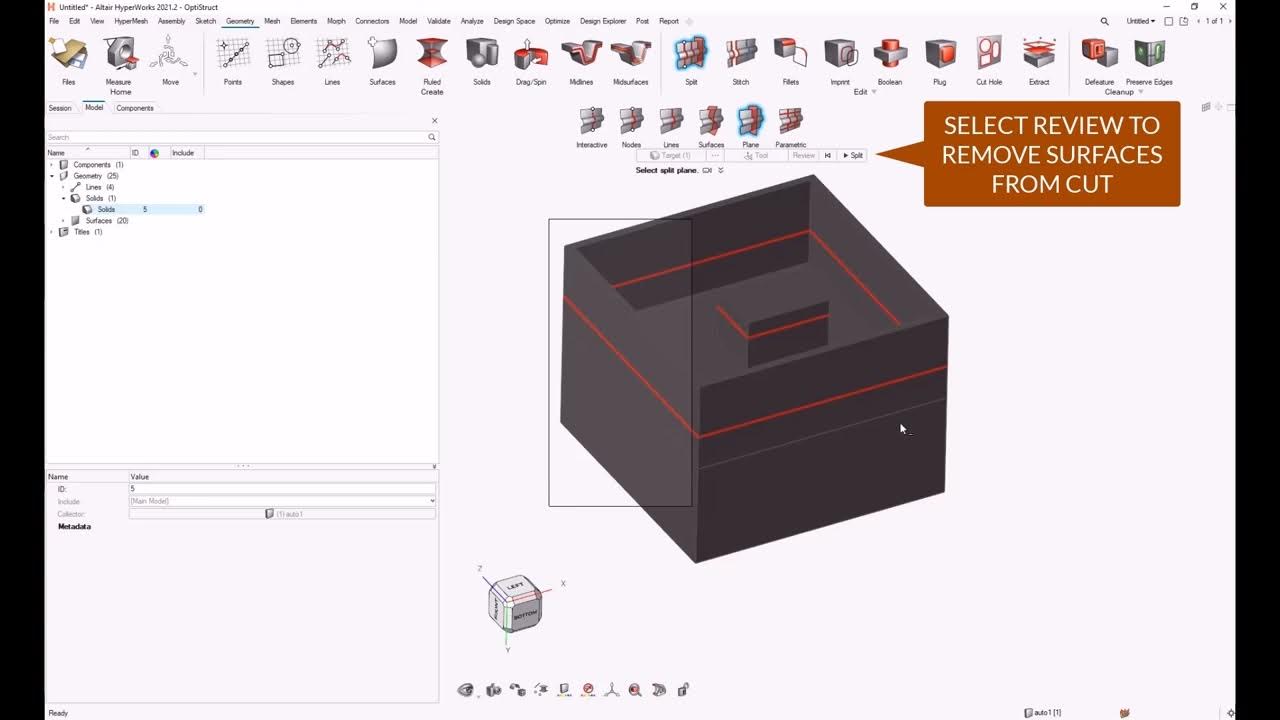 HyperWorks 2021: Geometry, Split Solids - YouTube