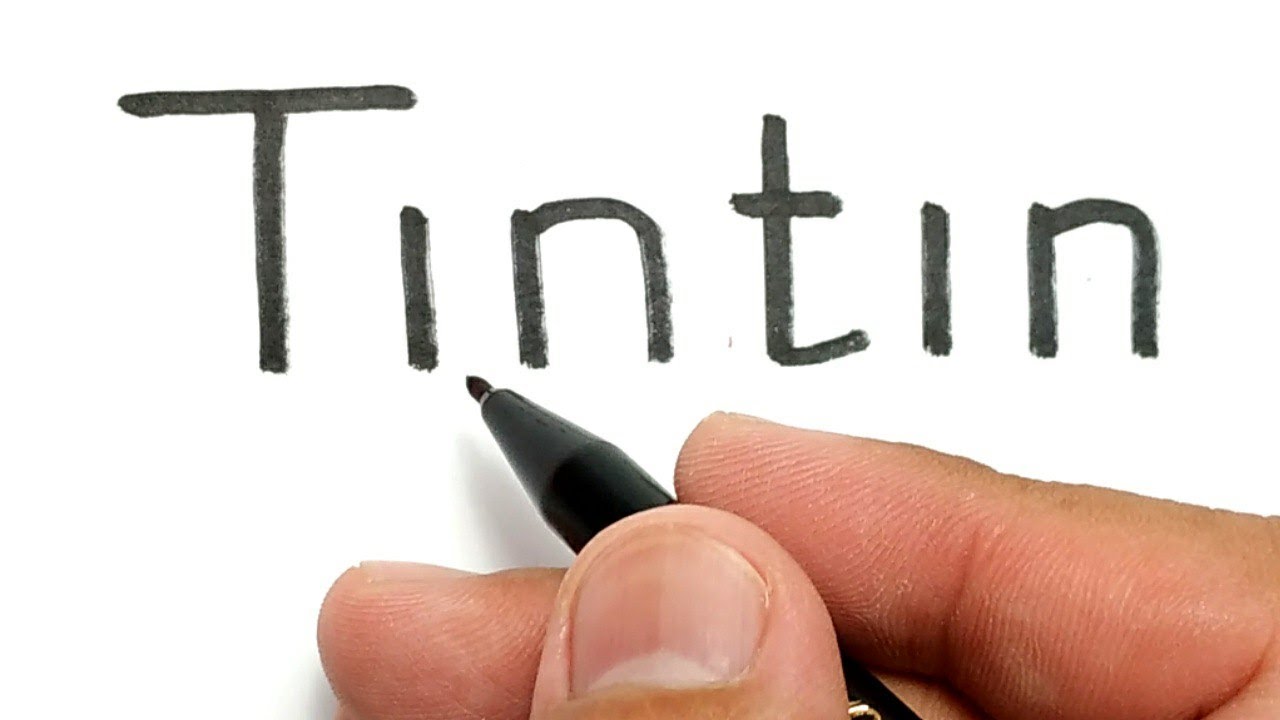 VERY EASY !, How to turn words TINTIN into cartoon for kids - YouTube