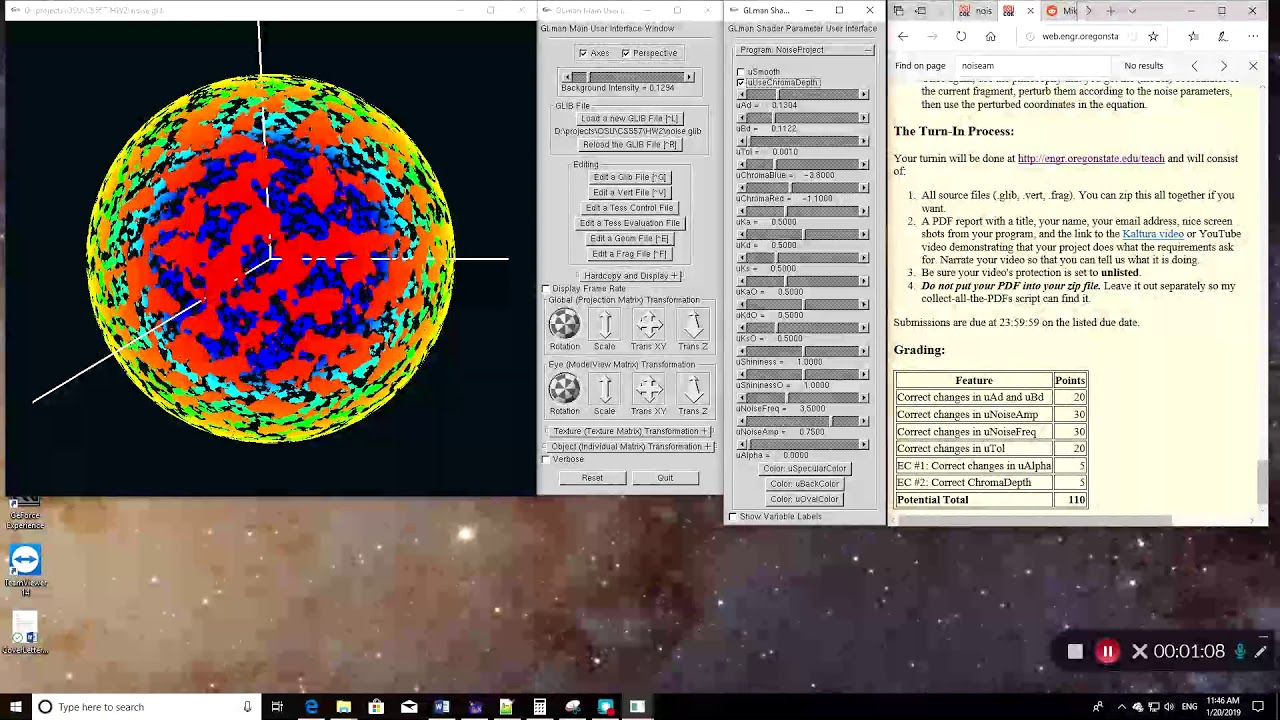 GLSL Noise+ChromaDepth+Discard - YouTube