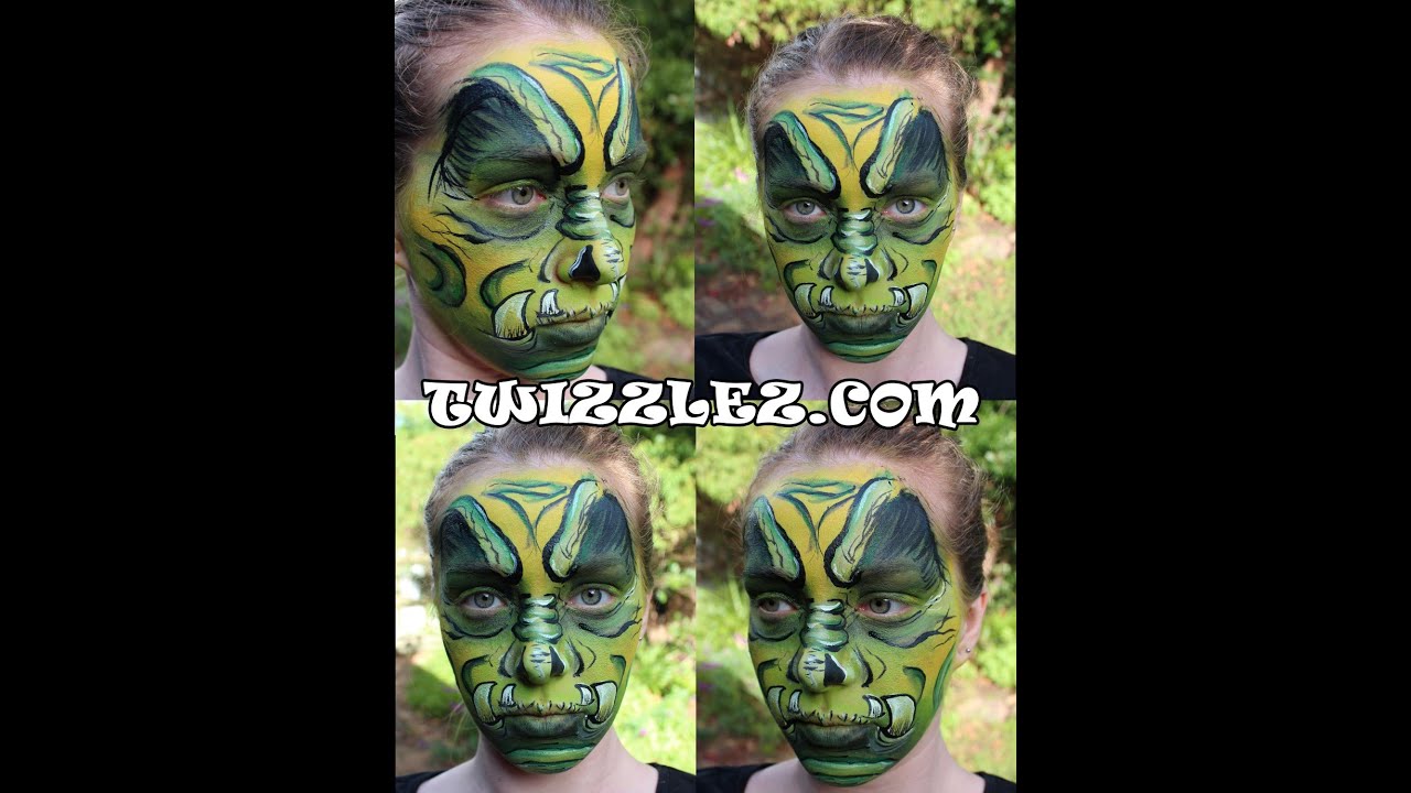 How to Face Paint an Orc World of Warcraft Face Painting Tutorial ...