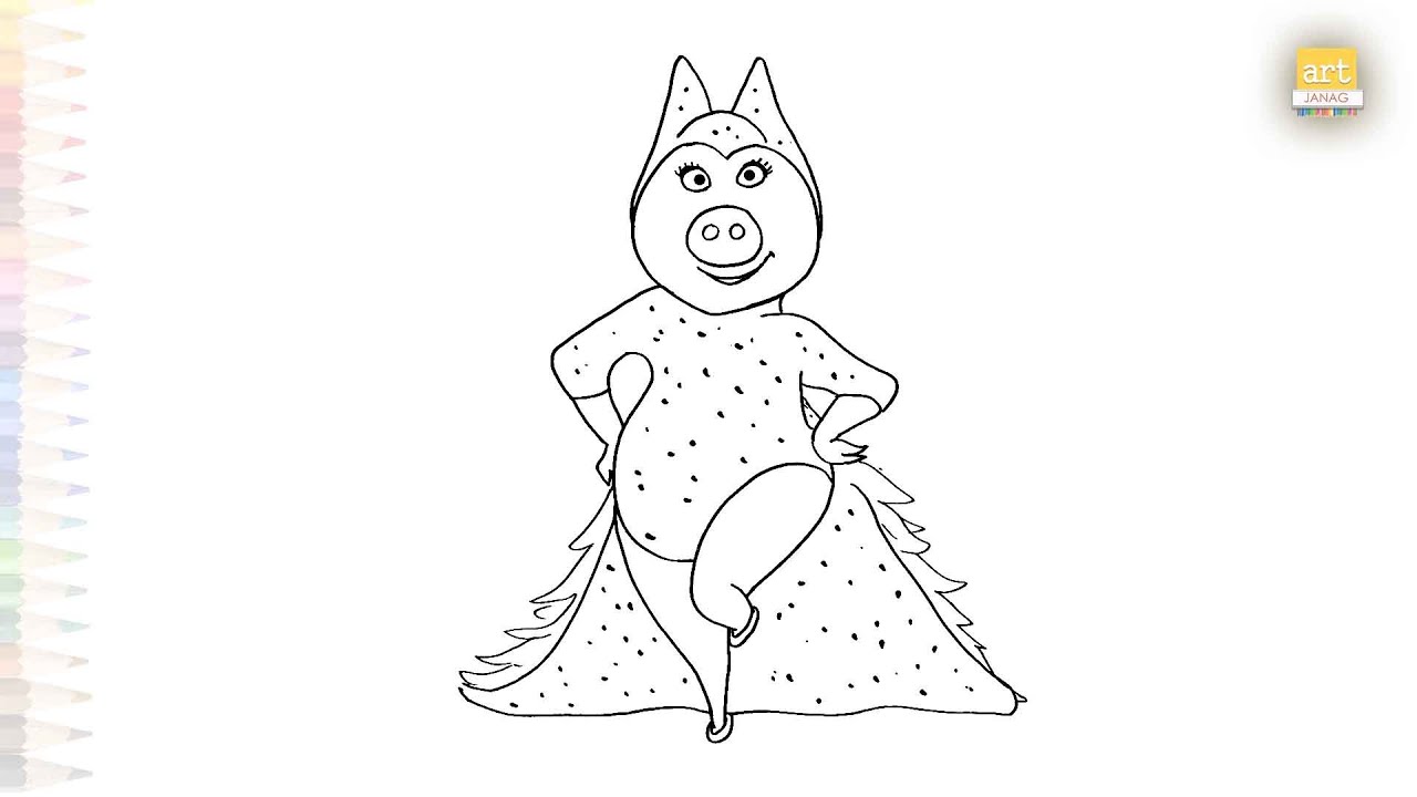 Sing drawing easy | Cartoon drawing tutorial | How to draw A Sing step ...