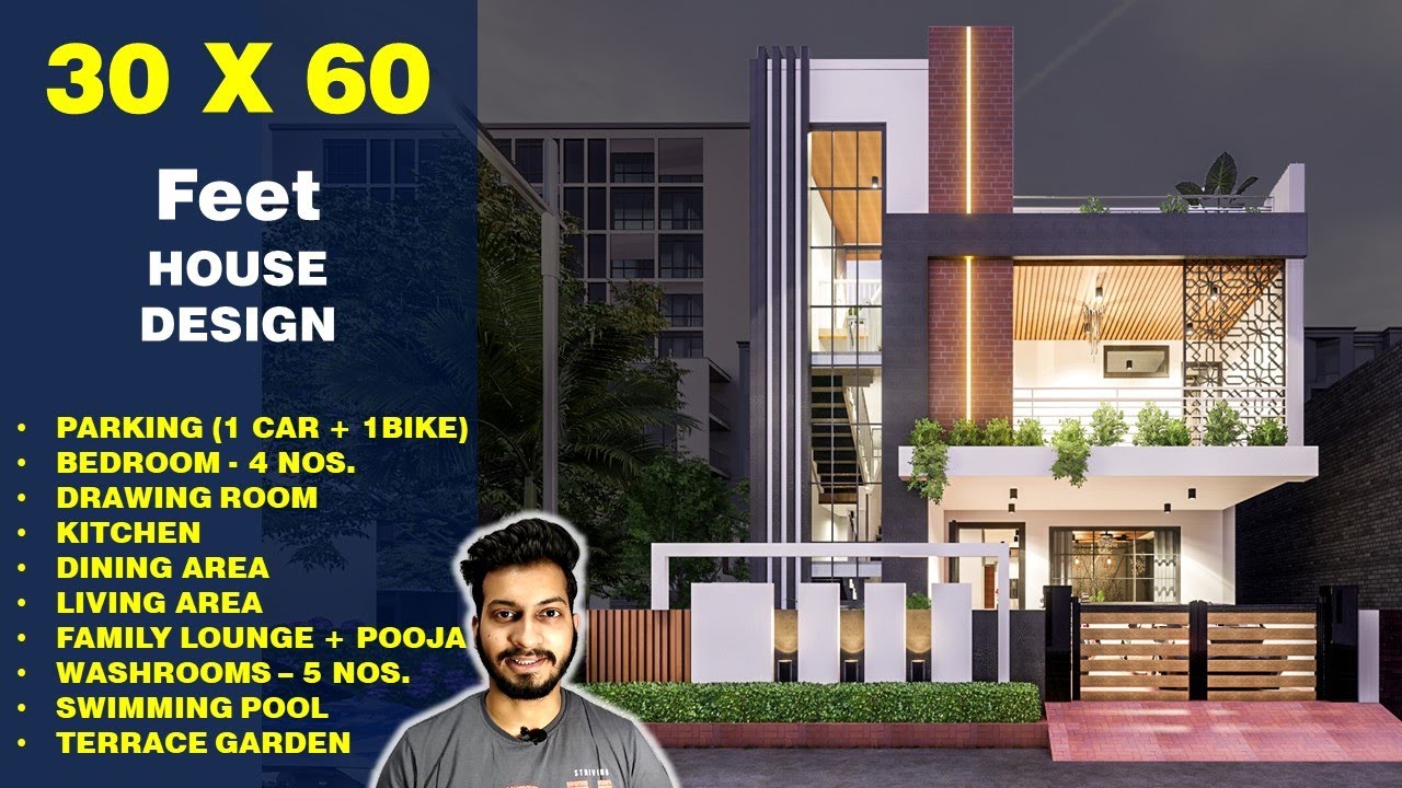 30X60 Feet, 200 Gaj. | 4BHK | SWIMMING POOL, 4 BIG BALCONIES | 30X60 ...