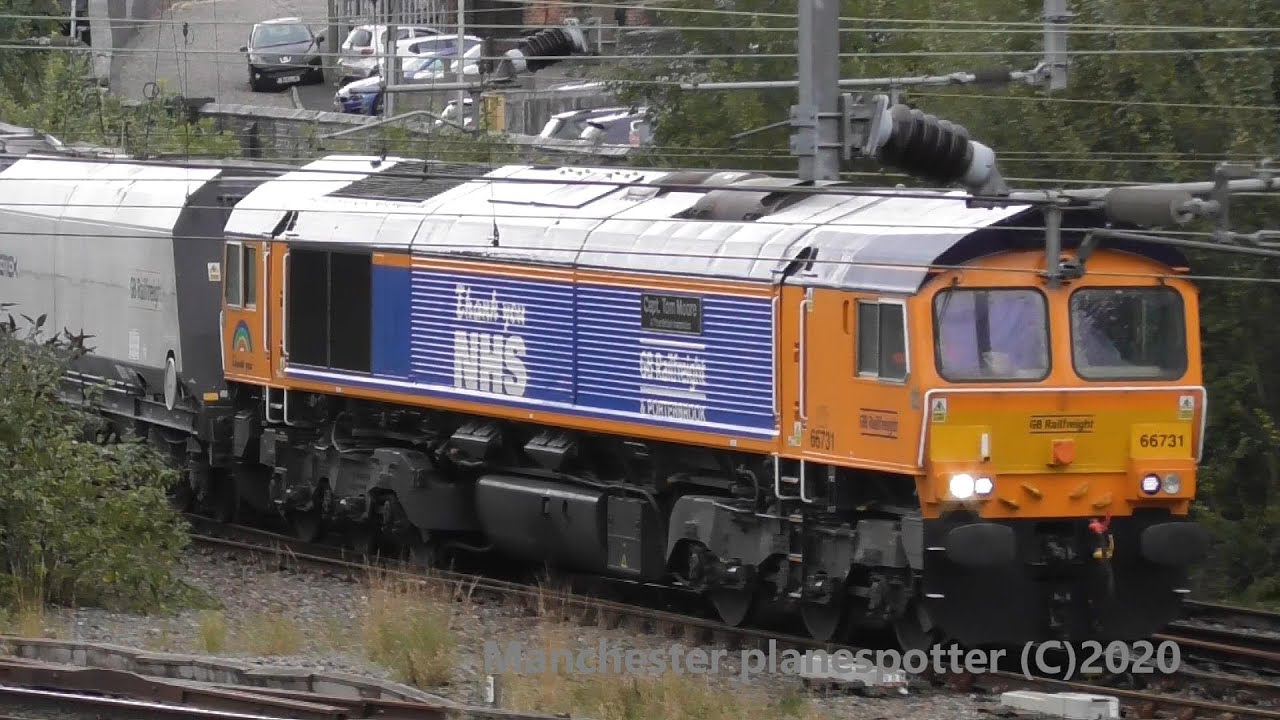 (HD) GBRF Class 66731 Thank You NHS Livery On 6H56 Stone Train At ...