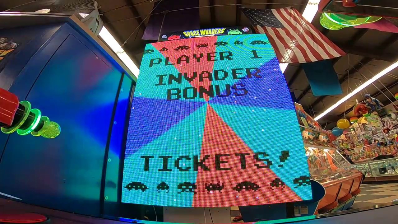 Space Invaders Frenzy Arcade Game JACKPOT WIN #25 at Salisbury Beach ...