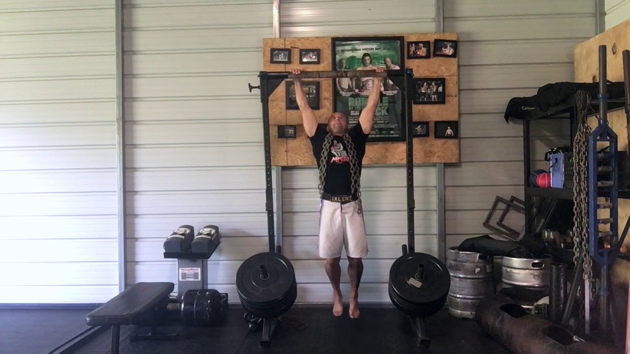 Chain weighted pull ups - YouTube