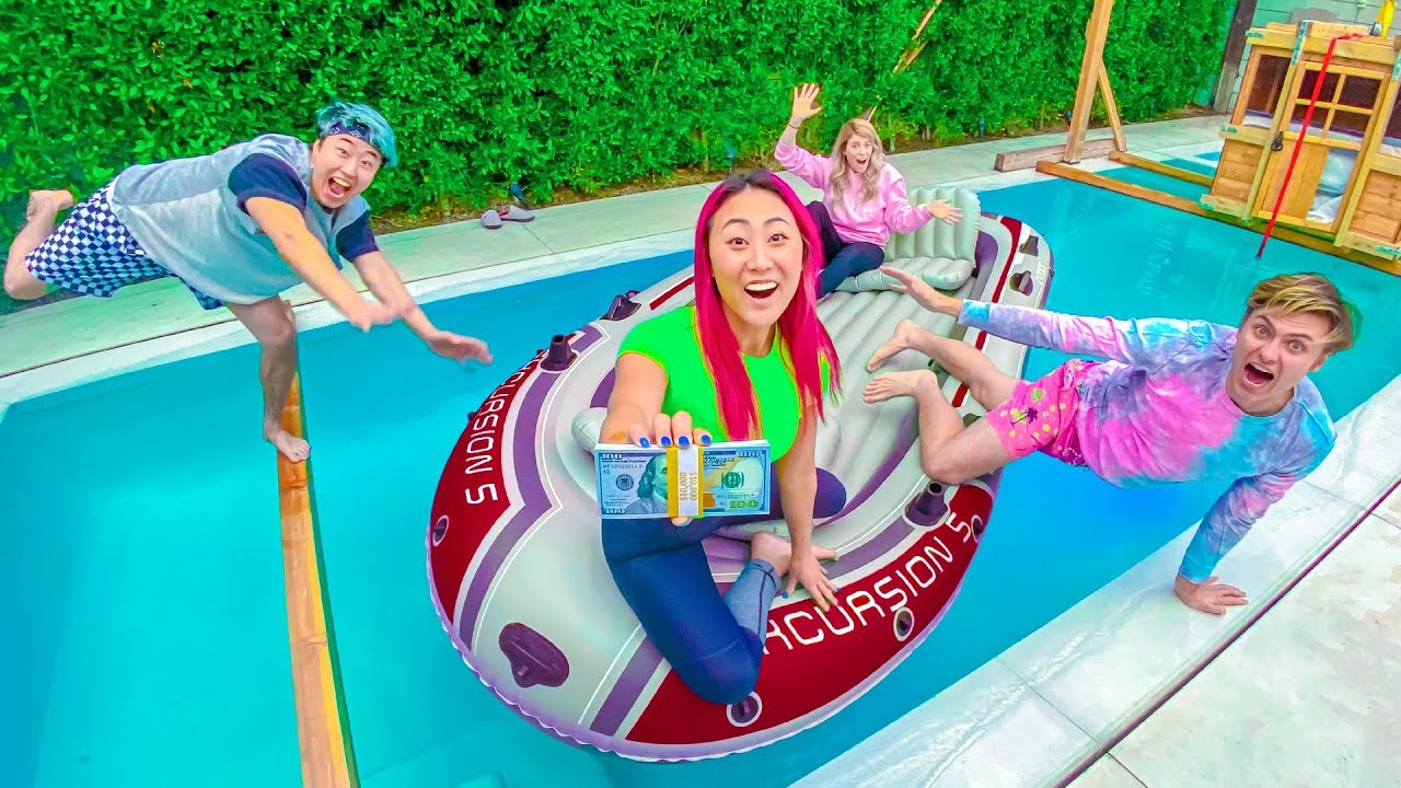 LAST TO LEAVE THE POOL WINS $10,000 (Part 2)! - YouTube