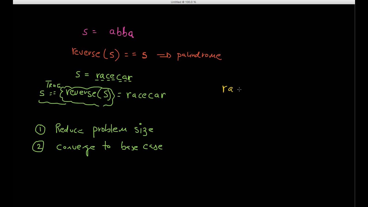 148 Recursion Intuition With Palindrome Youtube