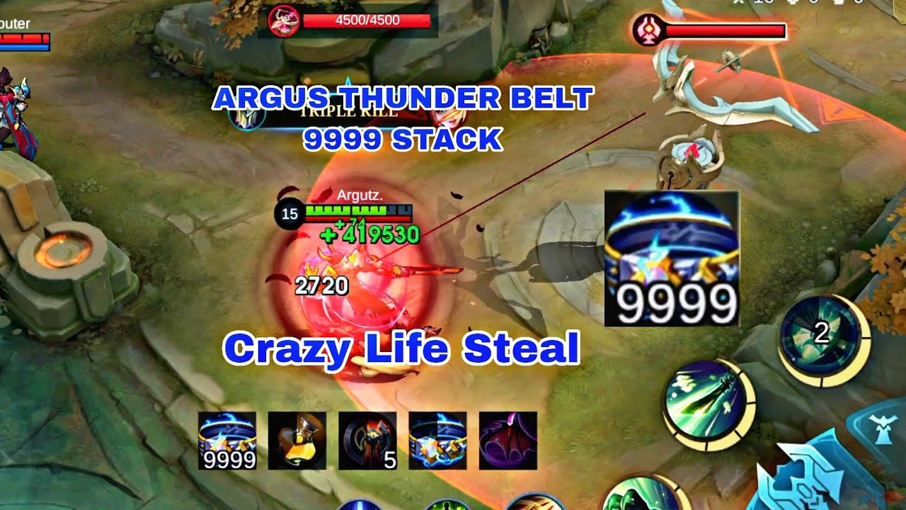 ARGUS X THUNDER BELT 400K LIFE STEALS THUNDER BELT 9999 STACKS - YouTube