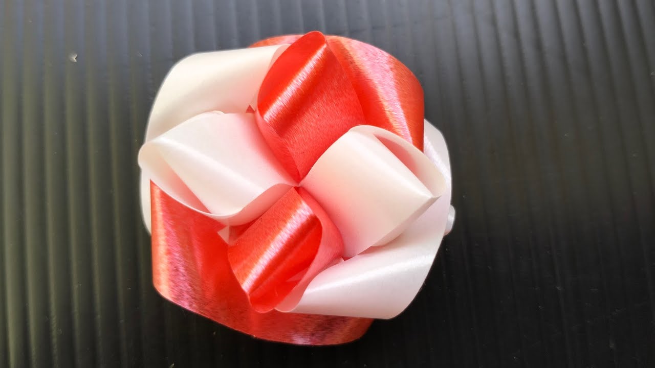 วิธีพับเหรียญโปรยทานแบบง่าย/ดอกโป๊ยเซียน/Diy flower ribbon/MMM CHANEL ...