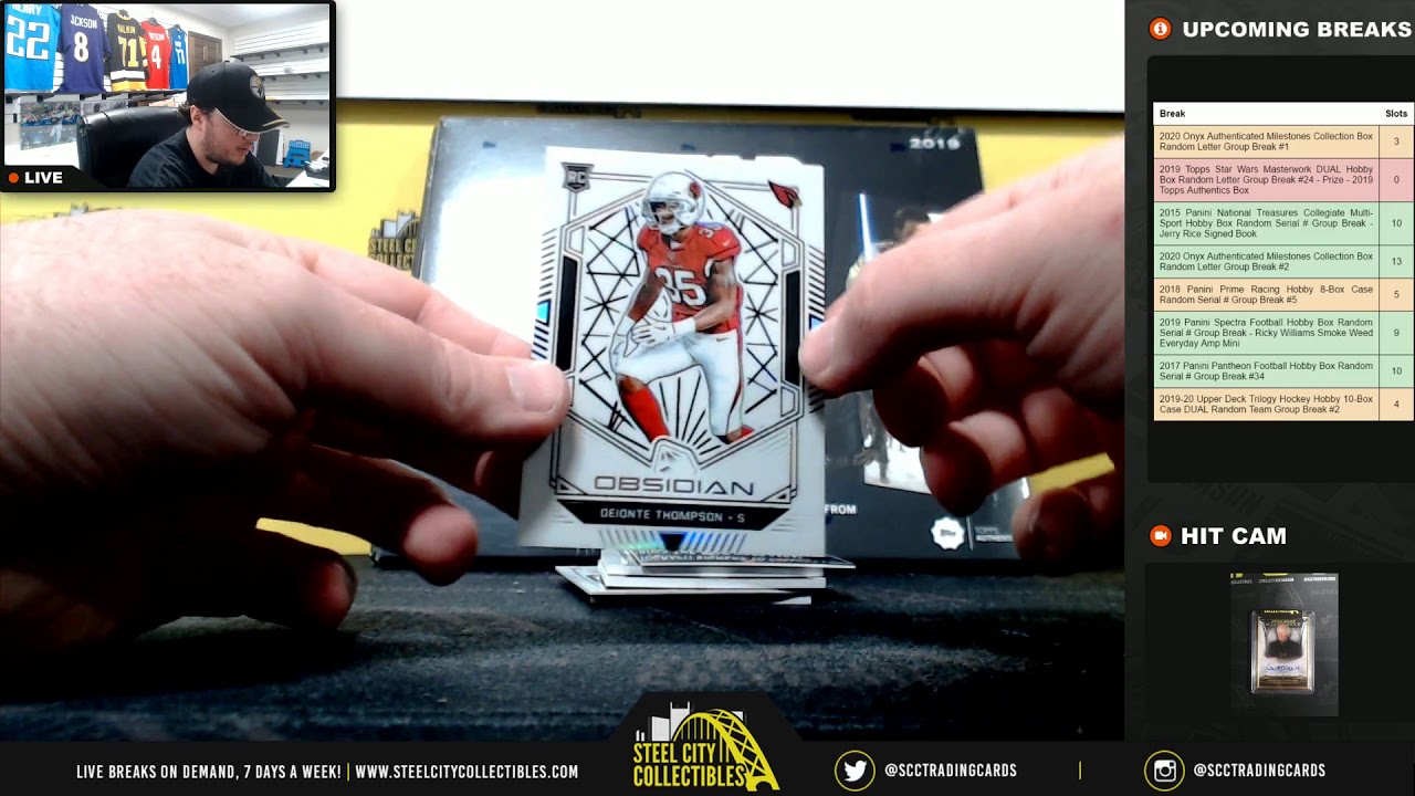 19 Panini Obsidian FB Box, 19-20 UD Black Diamond HK Box, 19 Topps Star ...