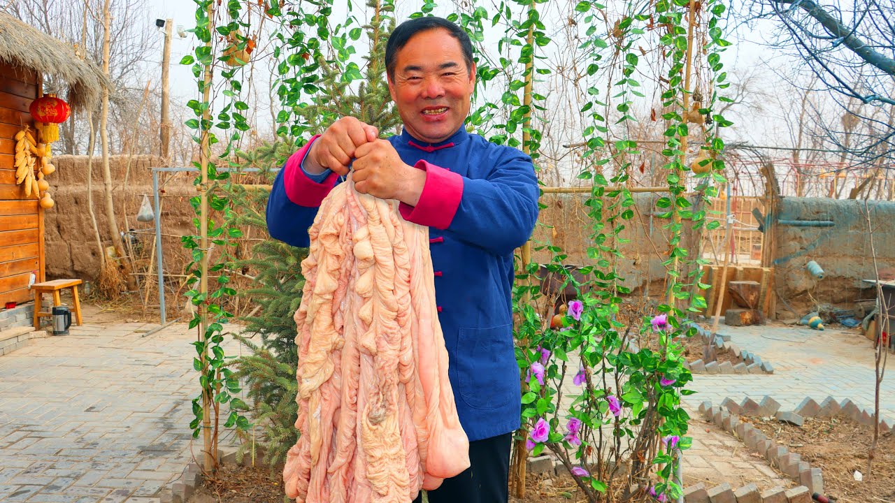 17 METERS Fatty Intestines with NEW Recipe! What an Intestines Feast ...