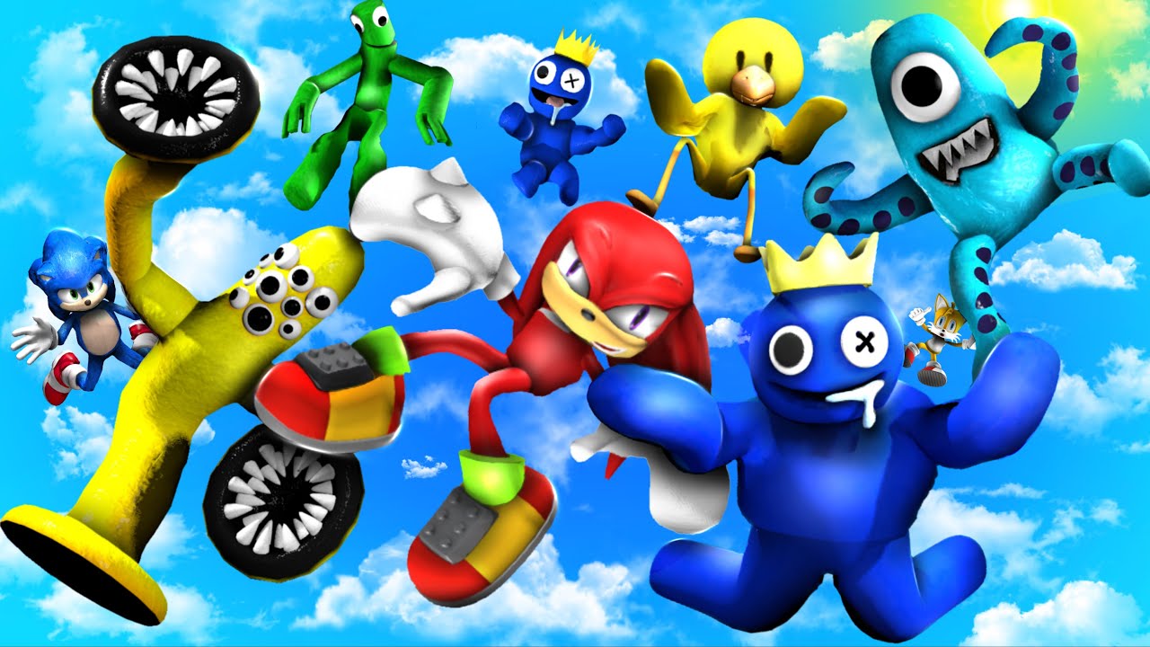 GMOD • Rainbow Friends vs Sonic Team • Impressive Ragdolls (Jumps ...