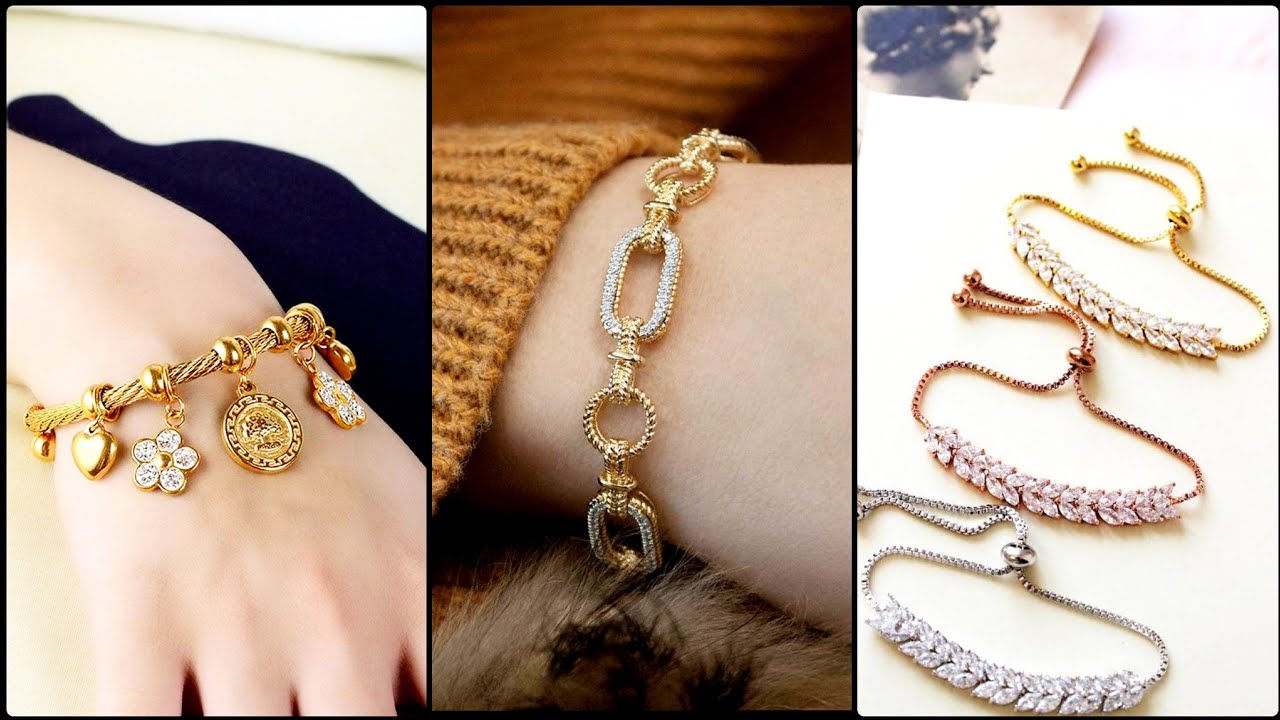 Beautiful stylish gold bracelet designs unique and beautiful simple ...