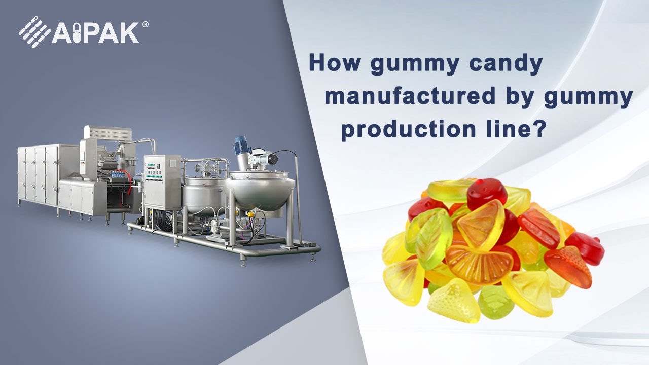 How gummy candy manufactured by gummy production line? - YouTube