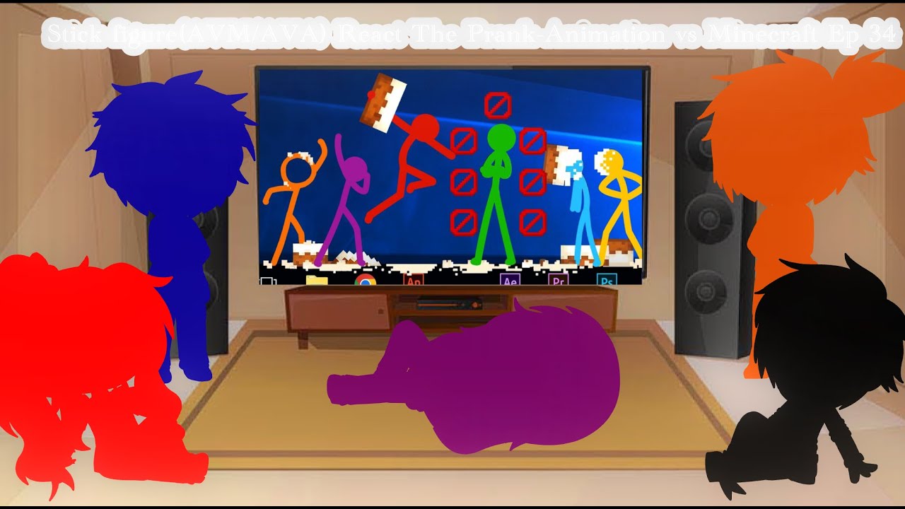 Stick figure (AVM/AVA) React The Pranks Animation vs Minecraft ep 34 ...