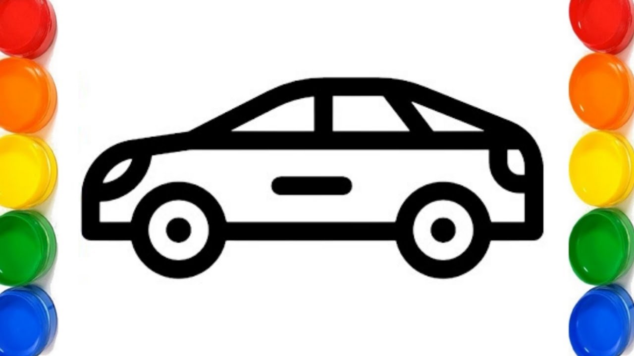 Car 🚗 drawing & painting for kids* How to draw Easy cute colouring for ...