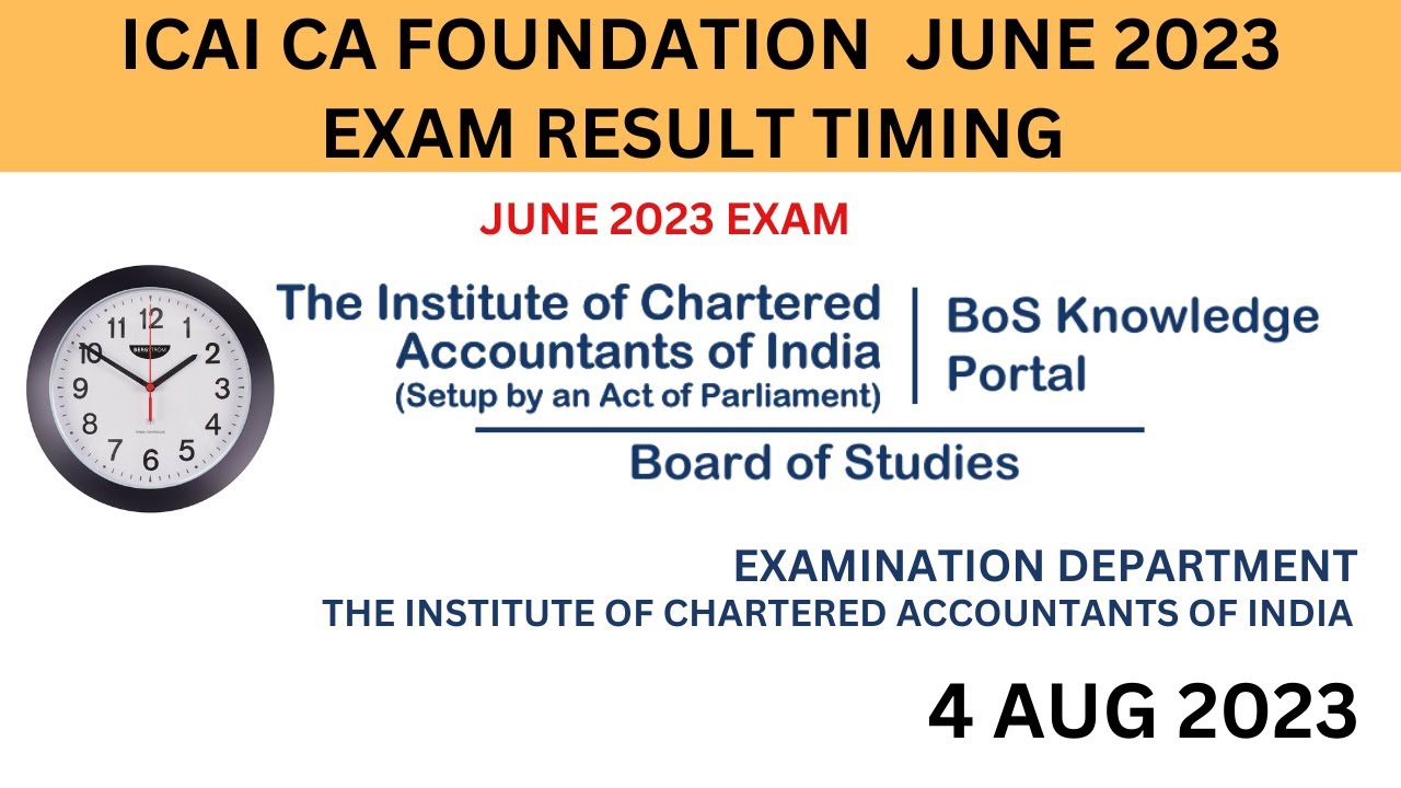 ICAI CA FOUNDATION JUNE 2023 EXAM RESULT TIMING) HOW TO CHECK CA ...