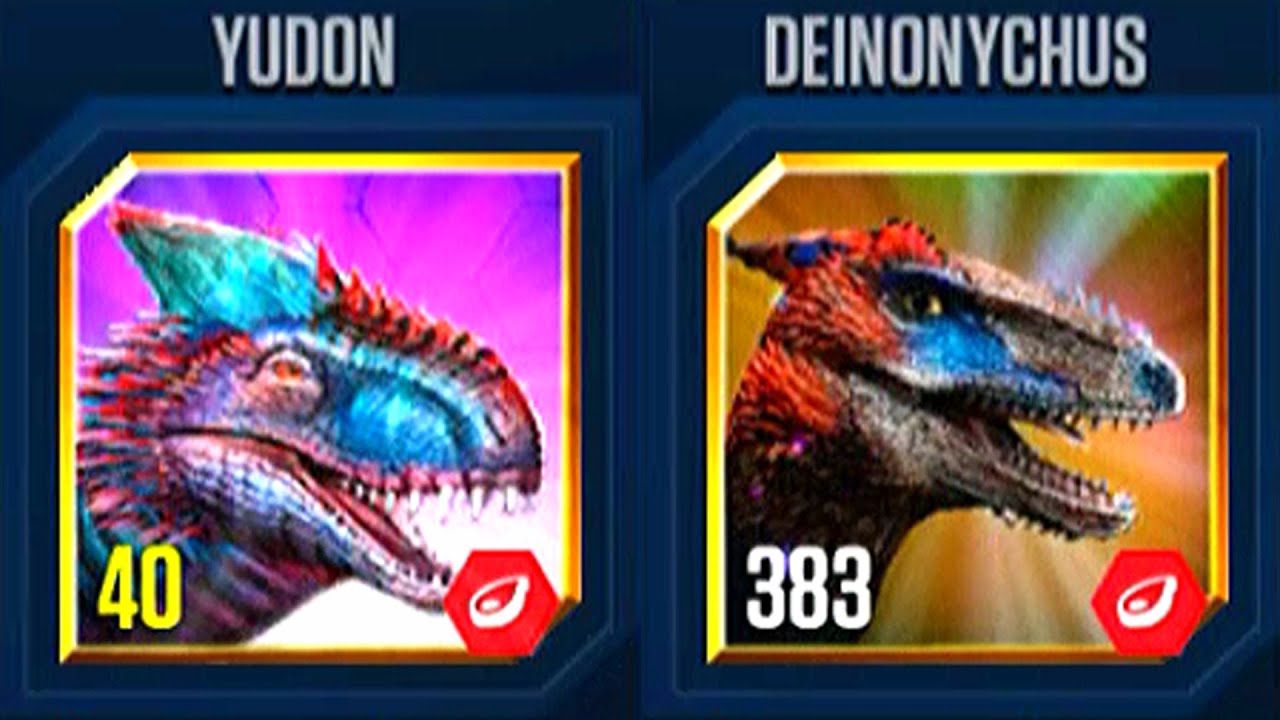 YUDON VS DEINONYCHUS | JURASSIC WORLD THE GAME - YouTube