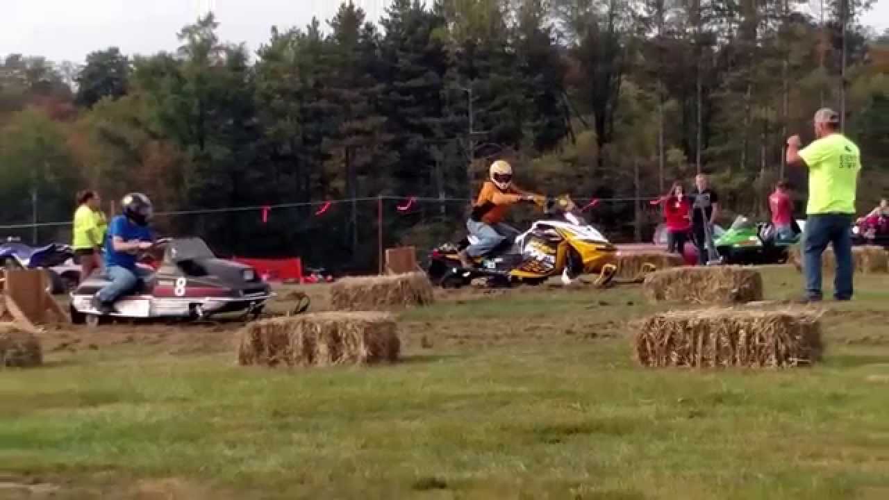 2015 Snowmobile Grass Drags. - YouTube