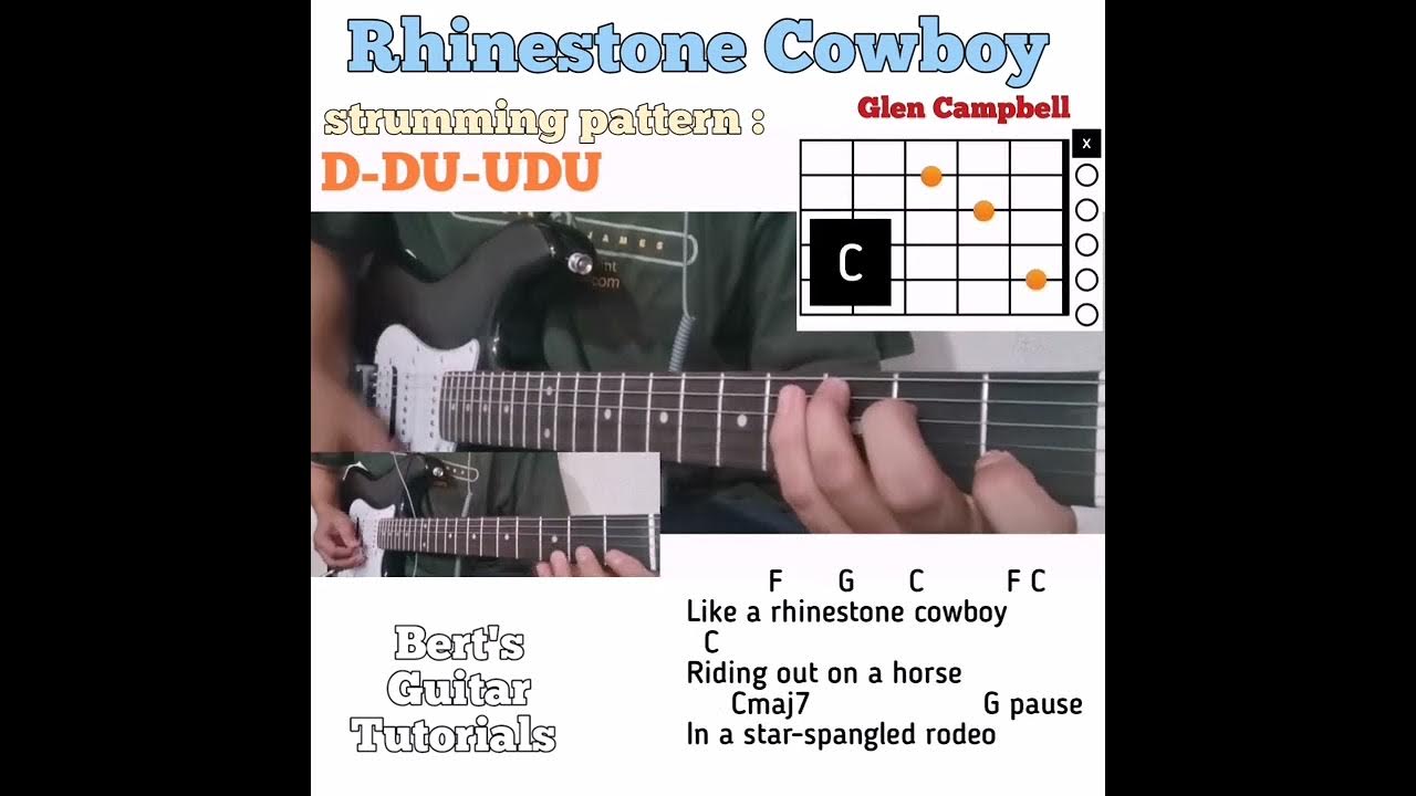 Rhinestone Cowboy - Glen Campbell guitar chords w/ lyrics & strumming ...
