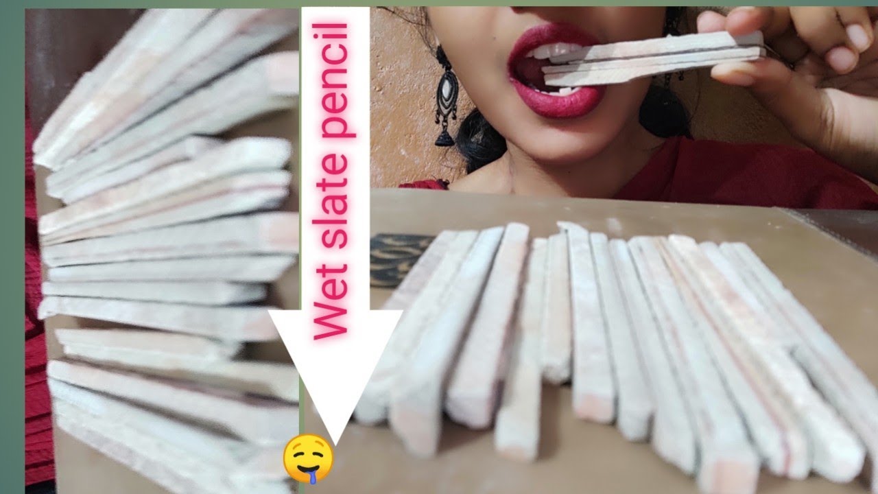 Eating Wet Slate Pencils 🤤 / Super Chrunch 😋/ ASMR - YouTube