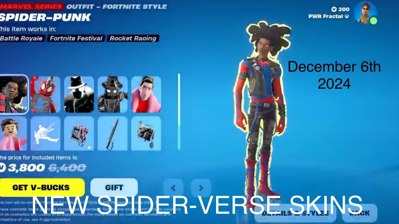 *NEW* SPIDERVERSE SKINS!!! (December 6th 2024) (Fortnite Item Shop ...