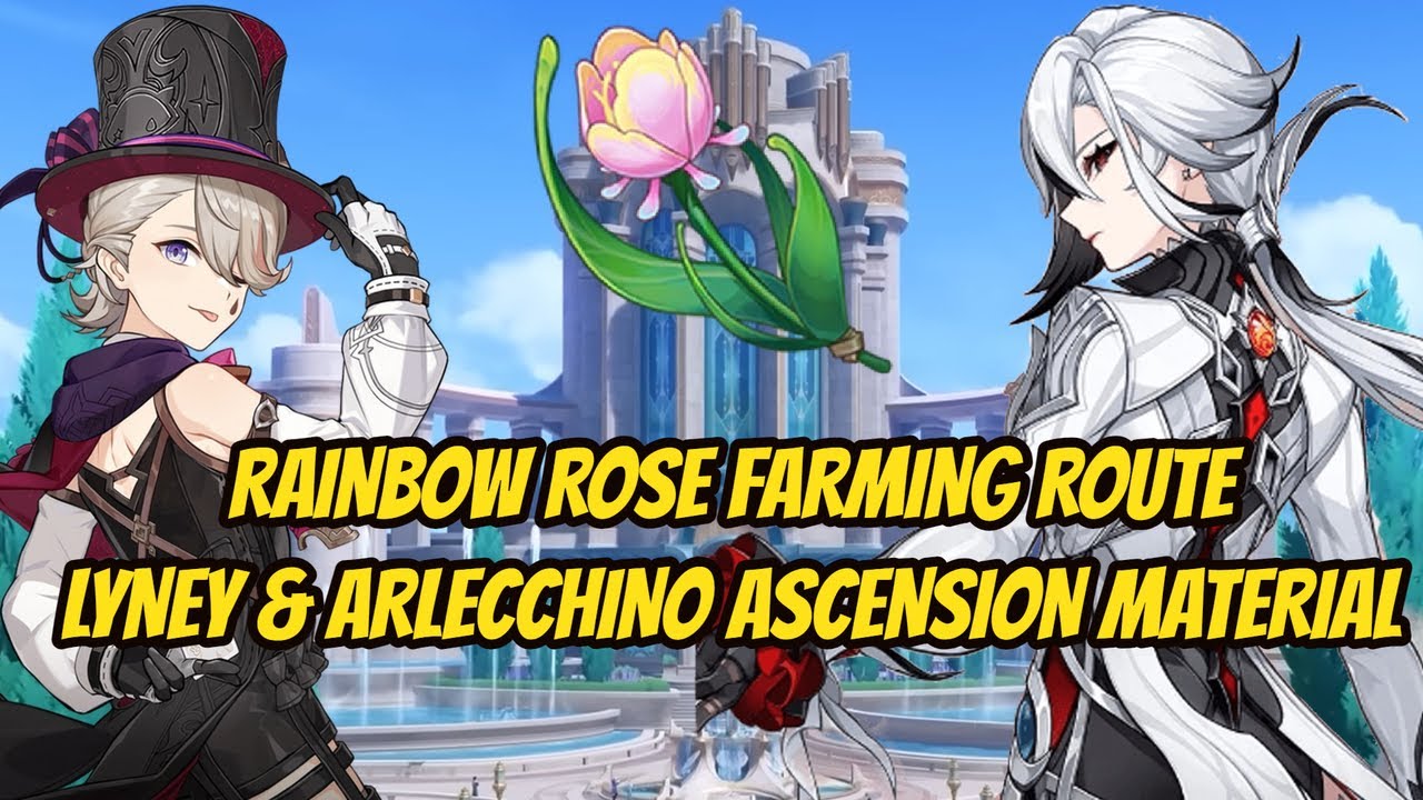 Rainbow Rose Locations Farming Route | Lyney & Arlecchino Ascension ...